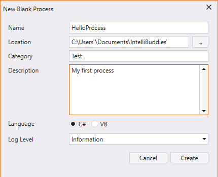 Create New Process | IntelliBuddies® Documentation Portal